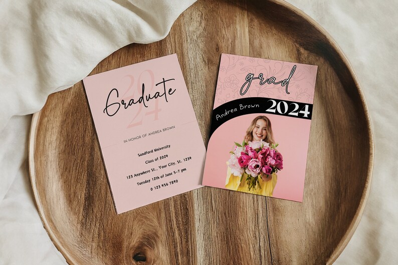 Graduate 2026 Photo Invitation Template, Minimalist Graduation Party ...