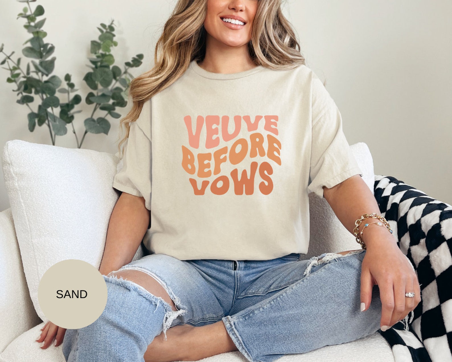Veuve Before Vows Bachelorette Bridesmaid Tshirt, Wavy Font ...