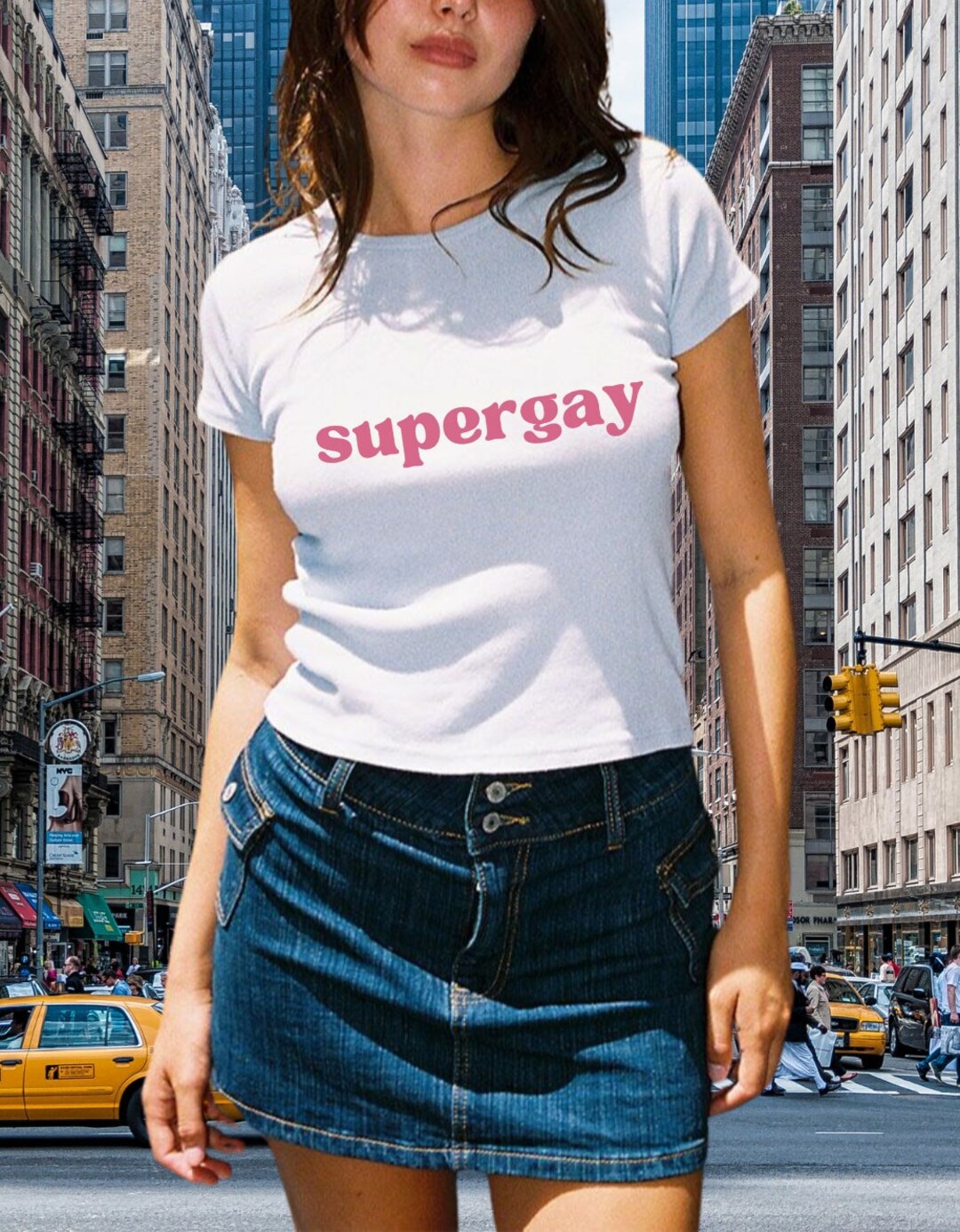 Supergay Funny Gay Pride Baby Tee Y2k, 90s Baby Tee, Pride Baby Tee ...