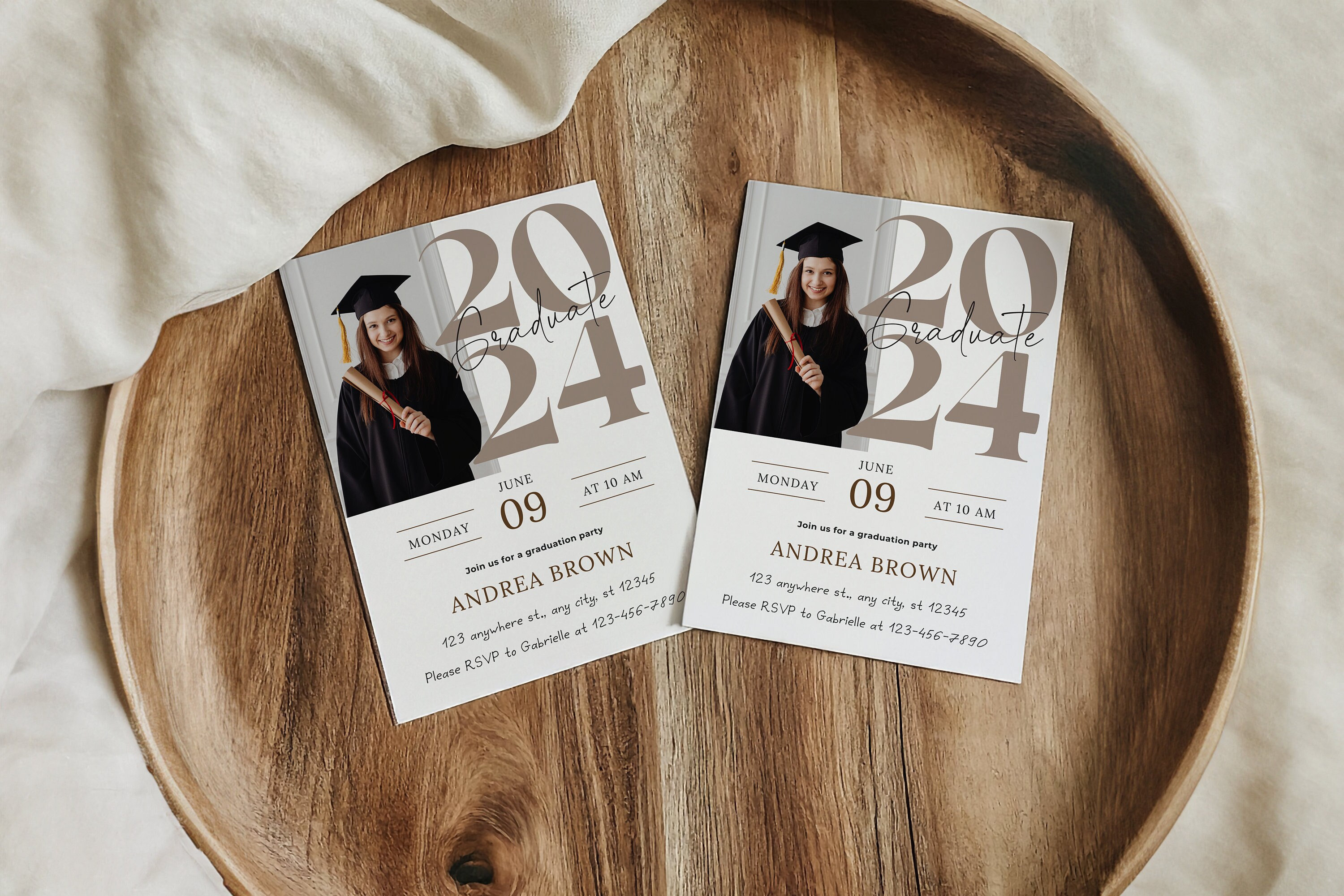 Graduate 2024 Photo Invitation Template, Minimalist Graduation Party ...