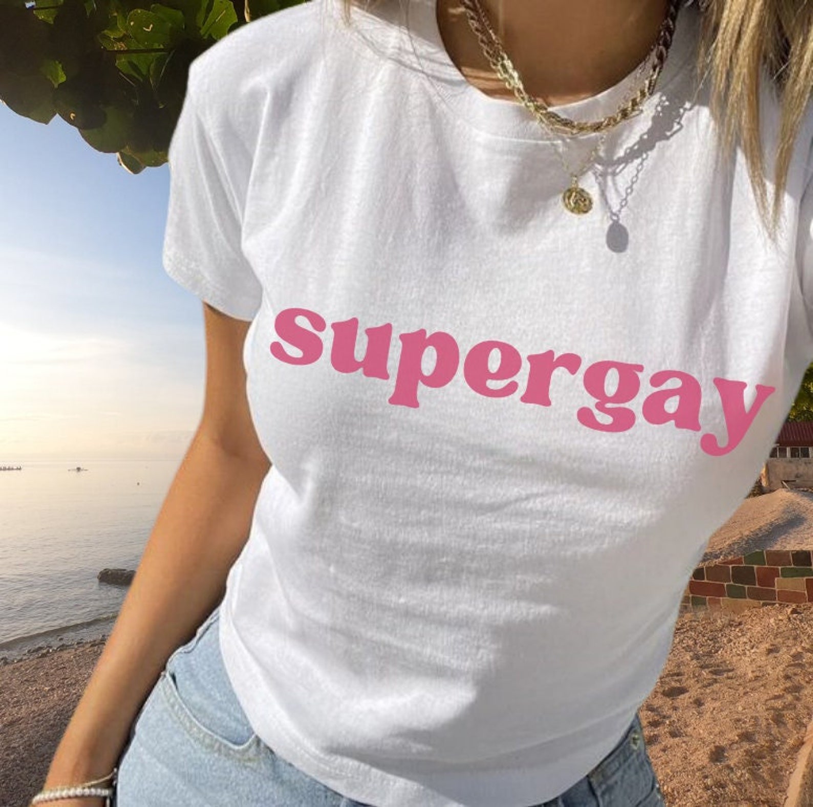 Supergay Funny Gay Pride Baby Tee Y2k, 90s Baby Tee, Pride Baby Tee ...