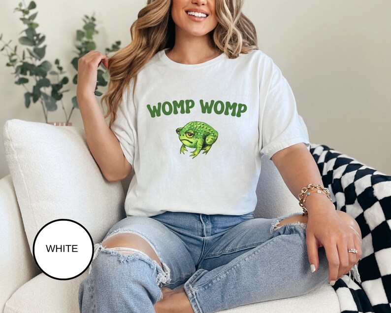 Womp Womp Sad Frog Funny T Shirt, Frog Meme Tee, Vintage Relaxed Cotton Oversize Tee, Joke T ...