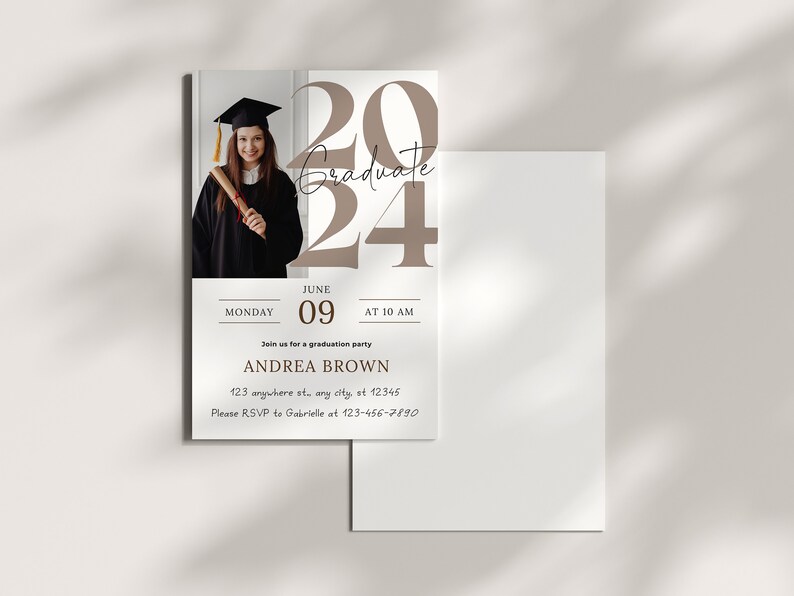 Graduate 2026 Photo Invitation Template, Minimalist Graduation Party ...