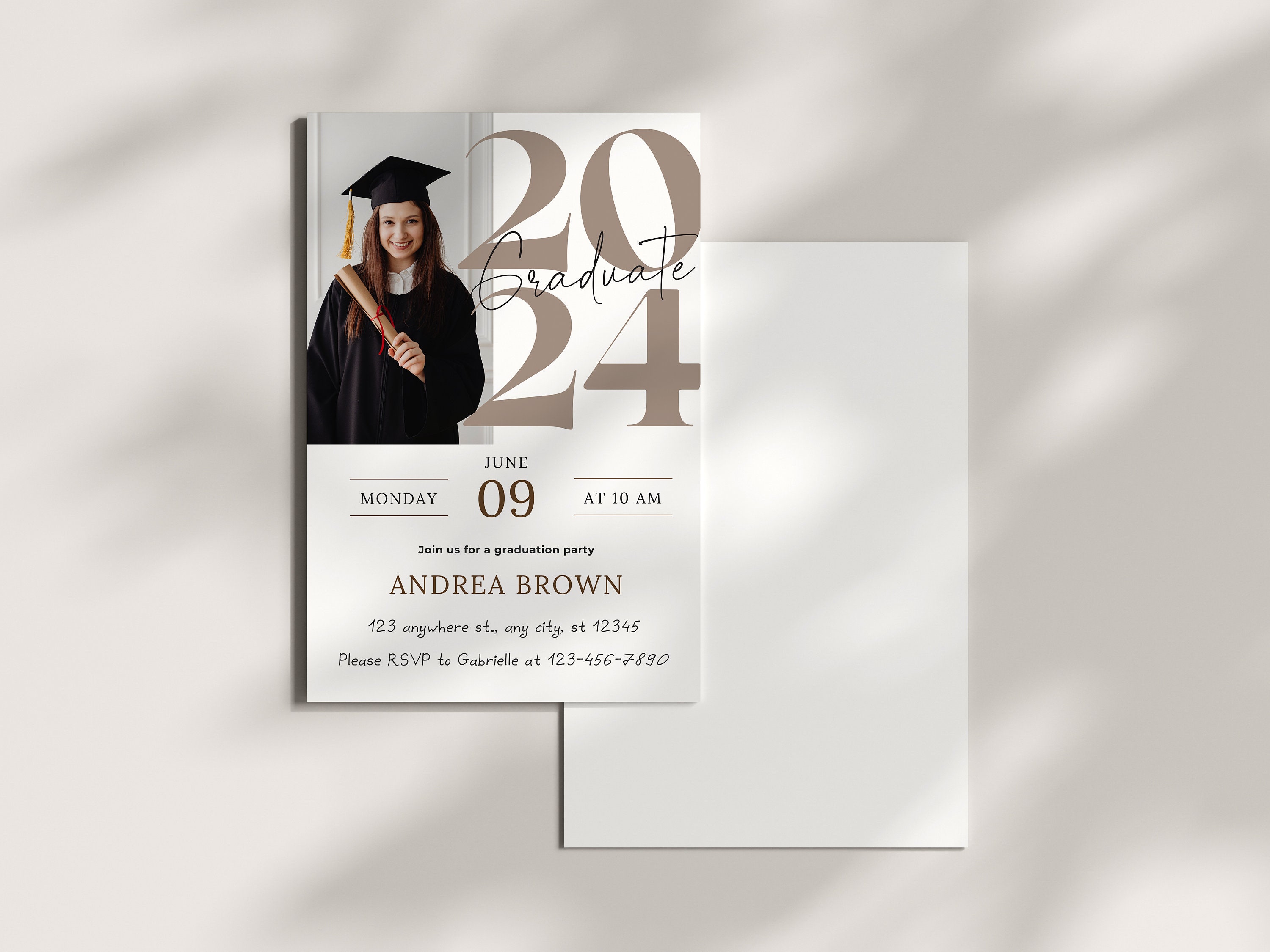 Graduate 2024 Photo Invitation Template, Minimalist Graduation Party ...
