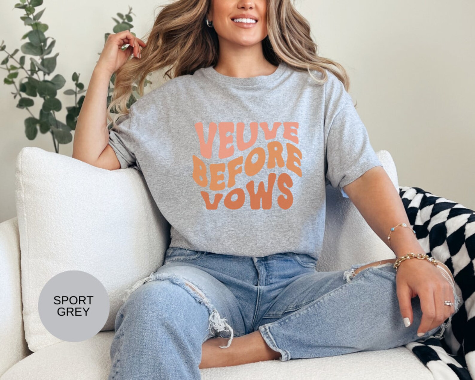 Veuve Before Vows Bachelorette Bridesmaid Tshirt, Wavy Font ...