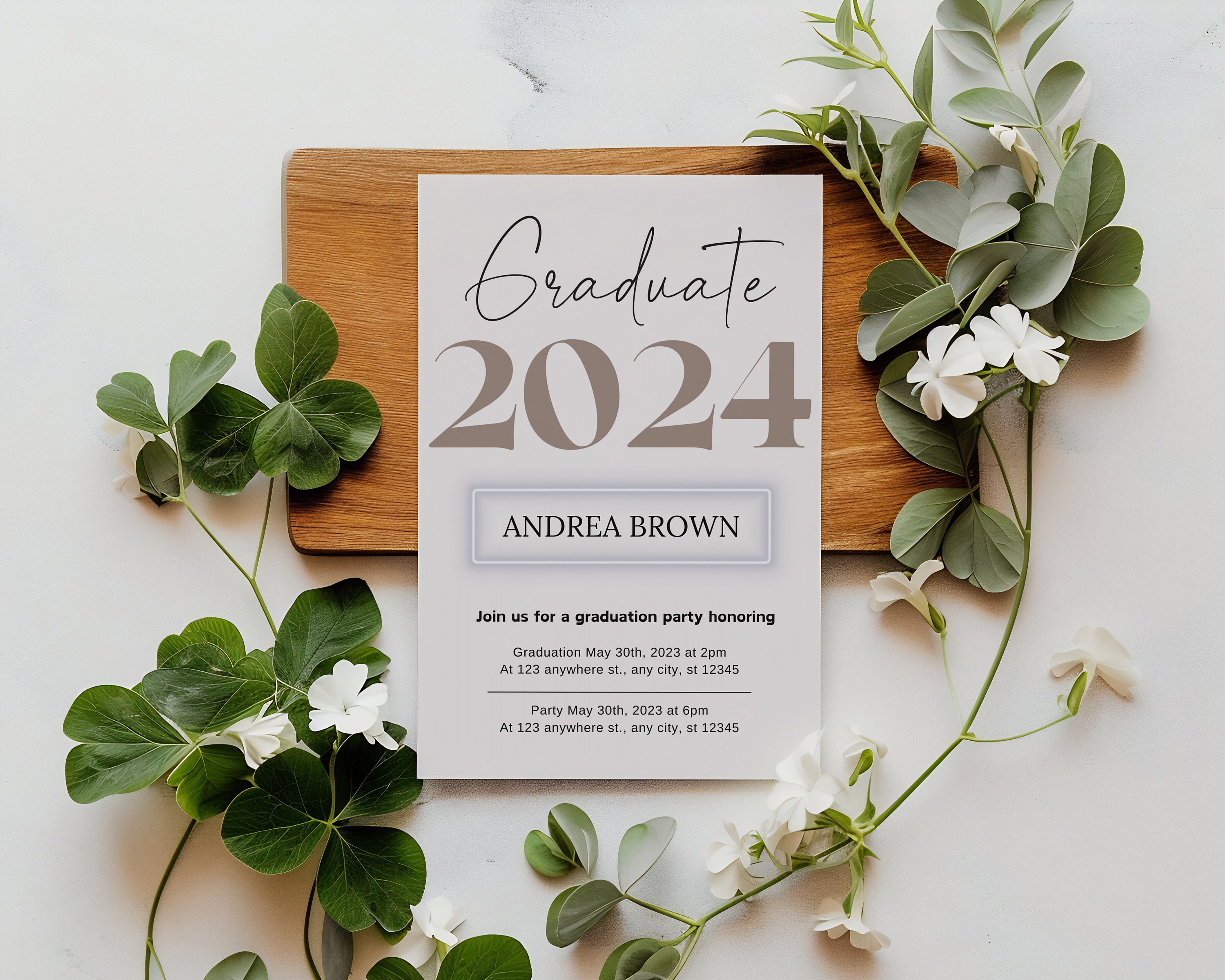 Graduate 2026 Invitation Template, Minimalist Graduation Party Invite ...