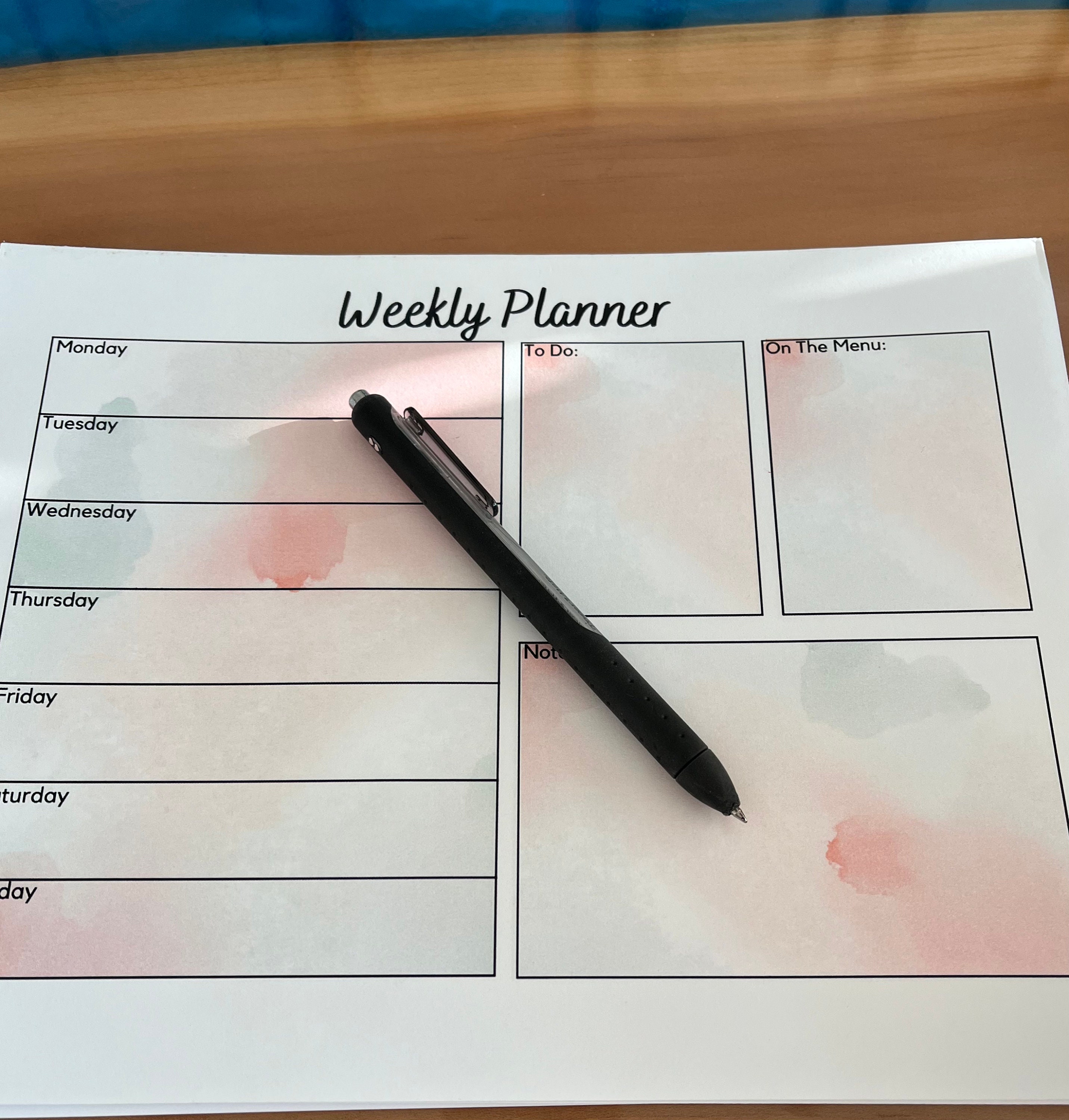 Watercolor Printed Weekly Tear-off Planner - Etsy