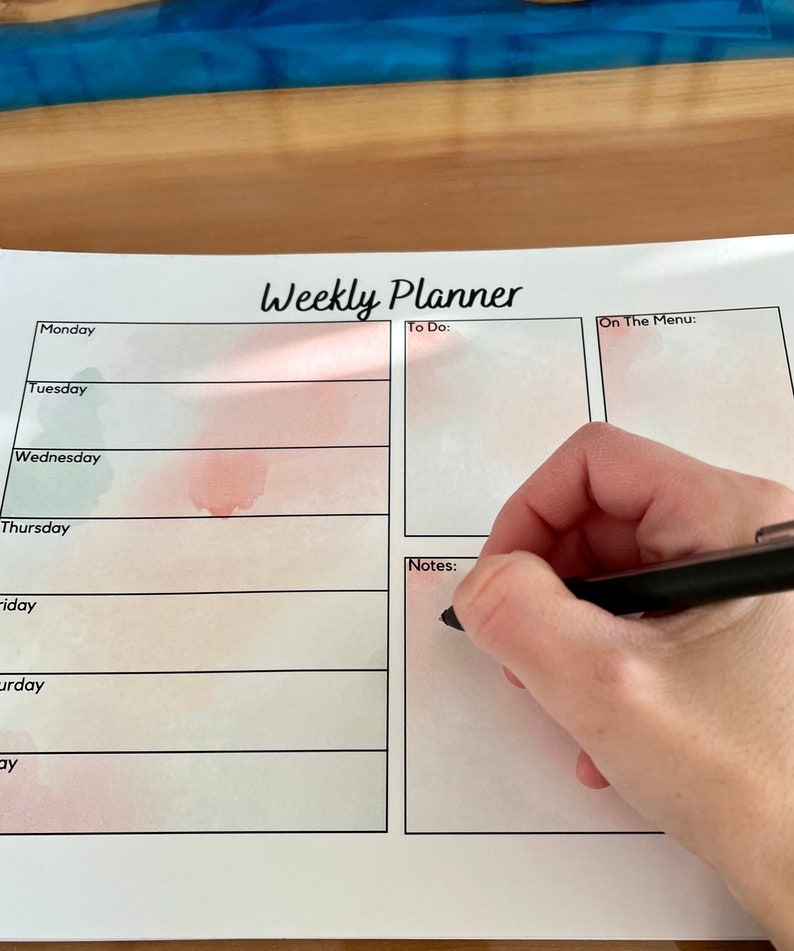 Watercolor Printed Weekly Tear-off Planner - Etsy