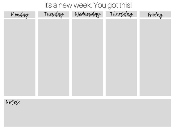 Weekly Calendar Printable Weekly Calendar (Sunday Saturday)