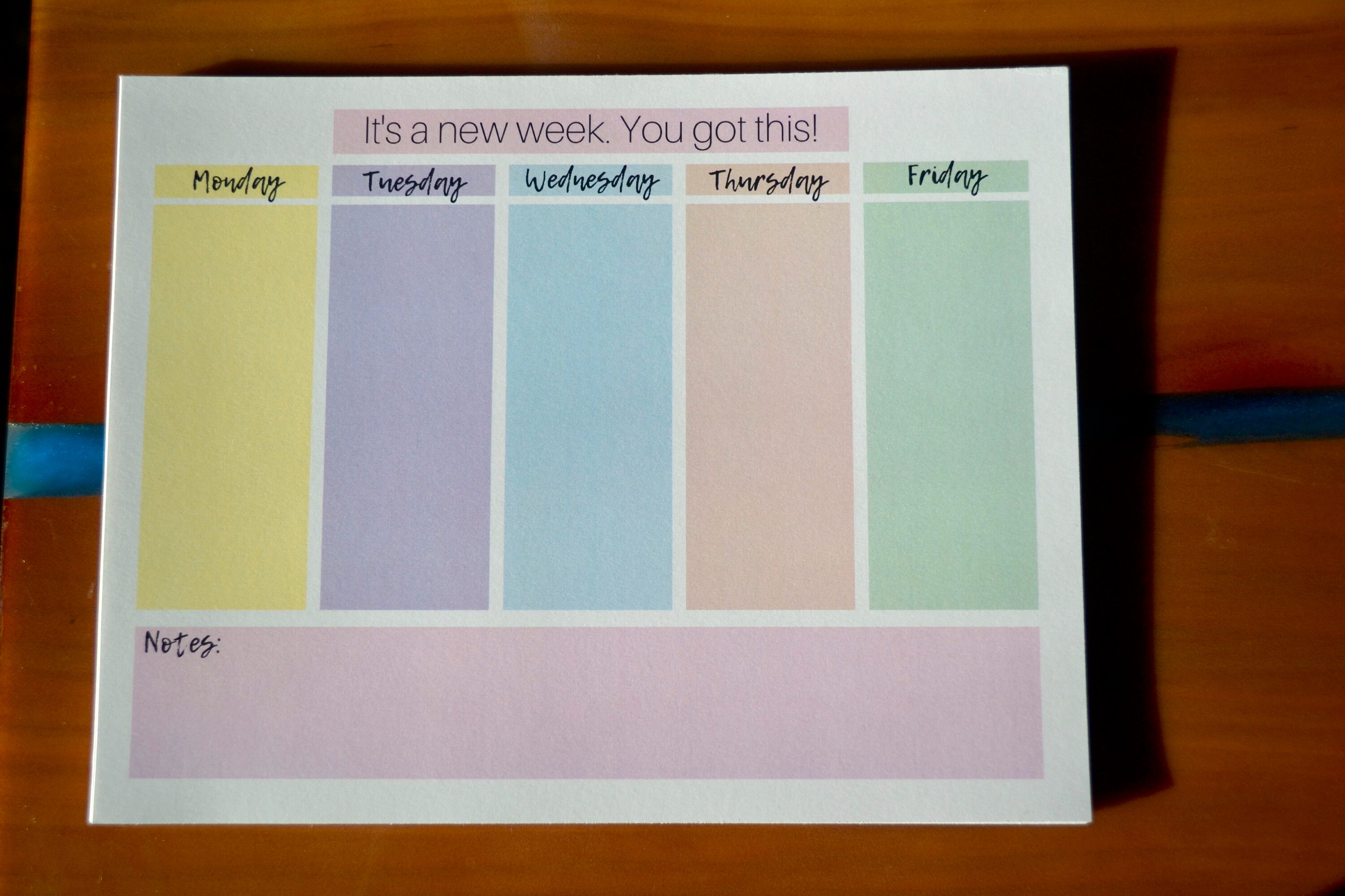 Rainbow Weekly Planner Notepad 8x11 With Tear-off Pages - Etsy