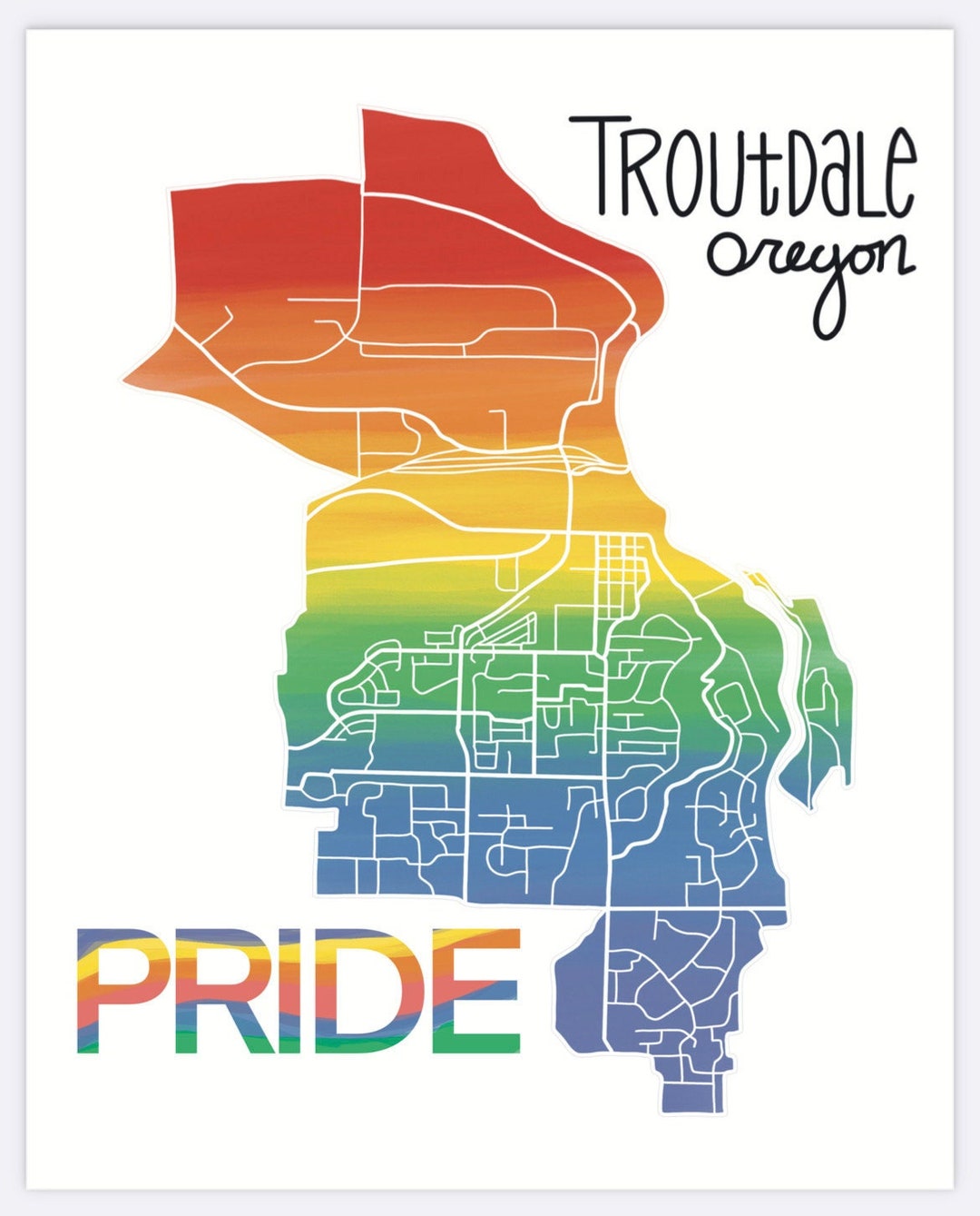 Custom City Pride Flag Map - Etsy