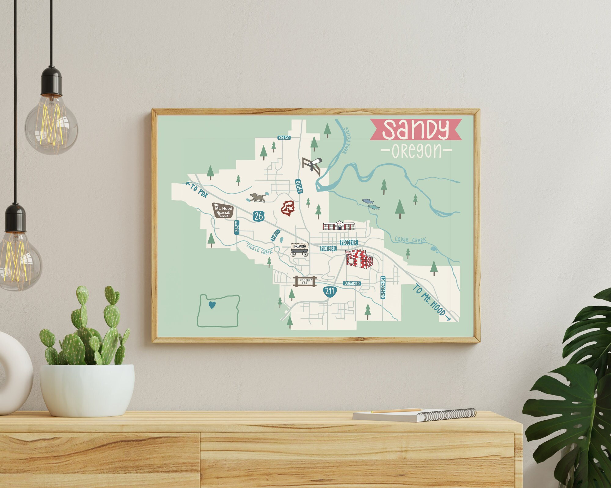 Sandy, Oregon Map - Etsy