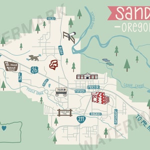 Sandy, Oregon Map - Etsy