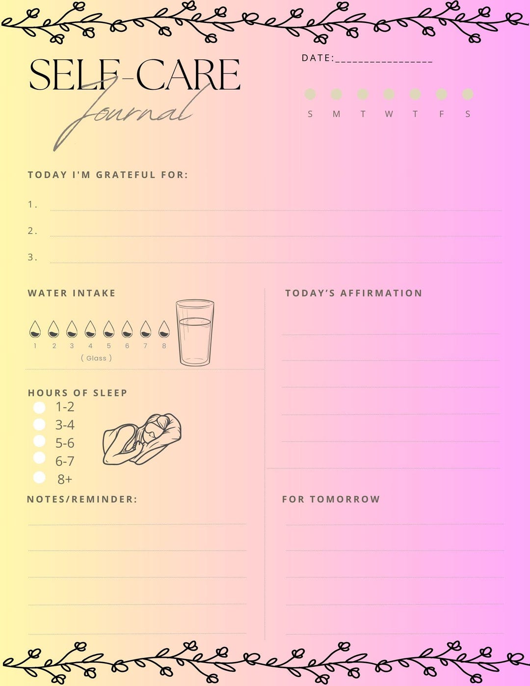 Self Care Journal - Etsy