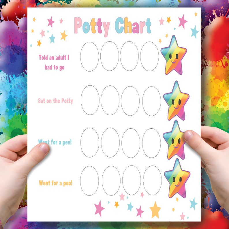 Kids Potty Toilet Training Chart Editable Printable | Print at Home ...
