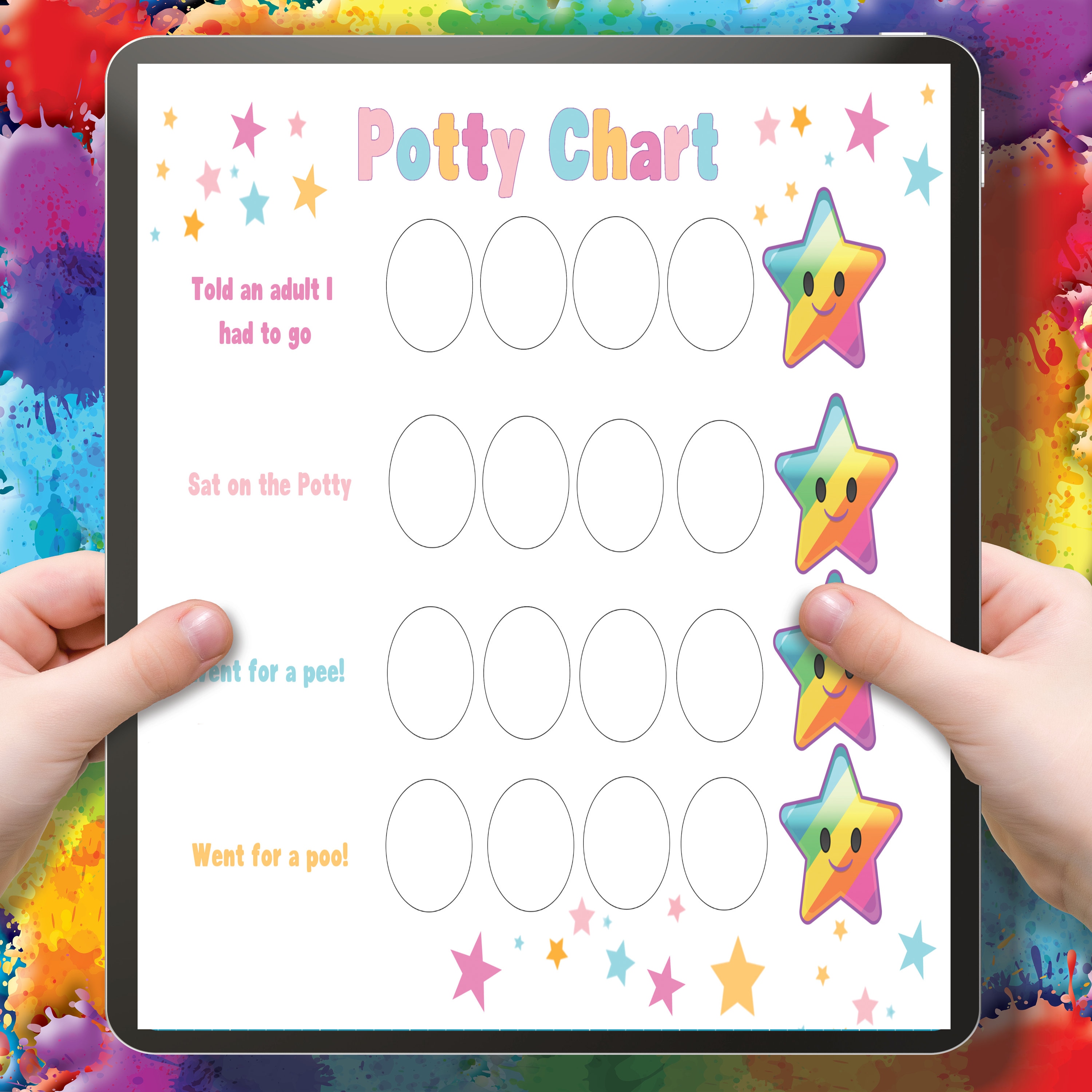 Kids Potty Toilet Training Chart Editable Printable | Print at Home ...