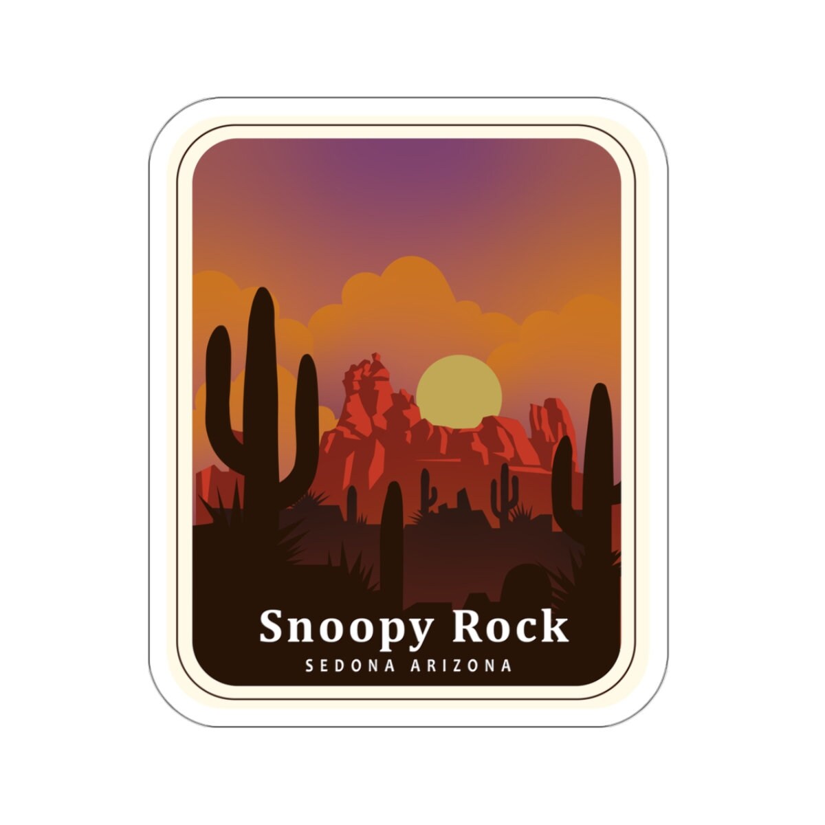 Sedona Sunset Snoopy Rock Sticker - Etsy