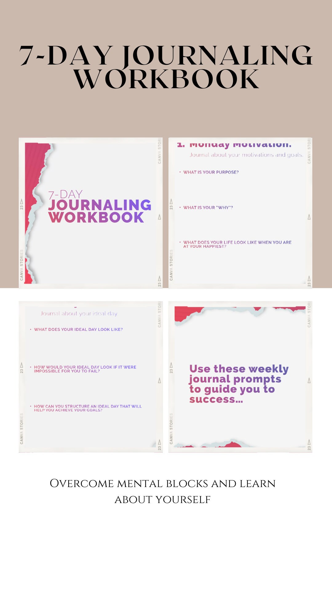 7-day Journaling Workbook - Etsy