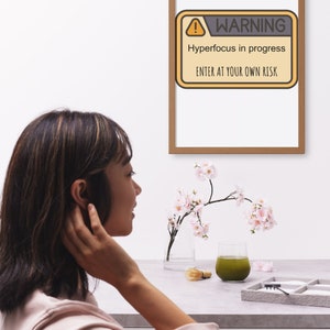 Printable Hyperfocus Warning Sign - Etsy