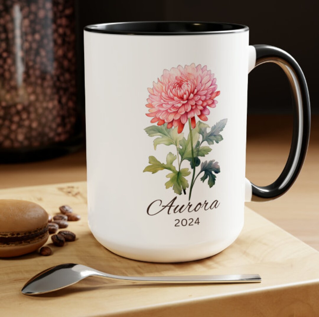 November Birth Flower Mug, Any Name Personalization, Perfect Gift for ...
