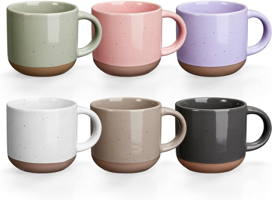 Set of 6 Colorful Ceramic Mini Espresso Cups, 5 Oz, Complete With ...