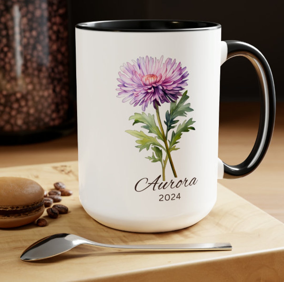 September Birth Flower Mug, Any Name Personalization, Perfect Gift for ...