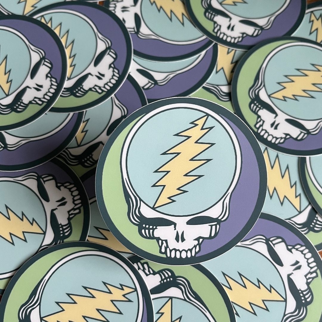 Stealie in Cool Tones | Circle Vinyl Sticker | Grateful Dead - Etsy
