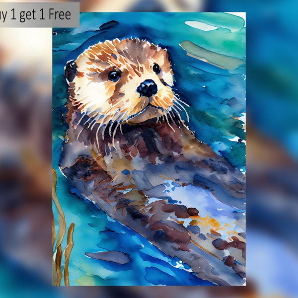 Sea Otter Art - Etsy