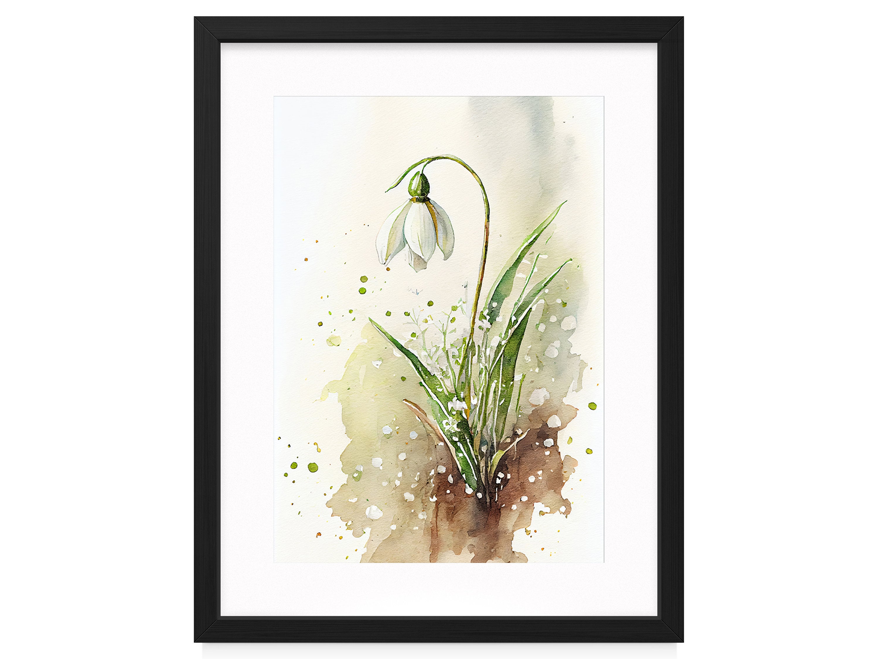 Snowdrop Flower Painting Watercolor Print Botanical Art, Floral ...
