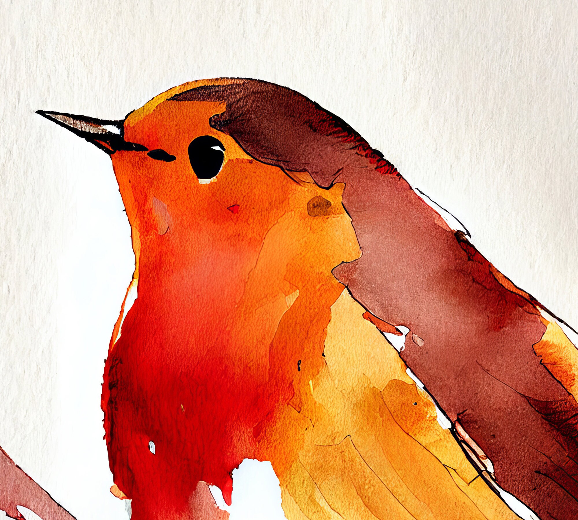 Red Robin Watercolor Print, Bird Wall Art, Available in Various Sizes ...