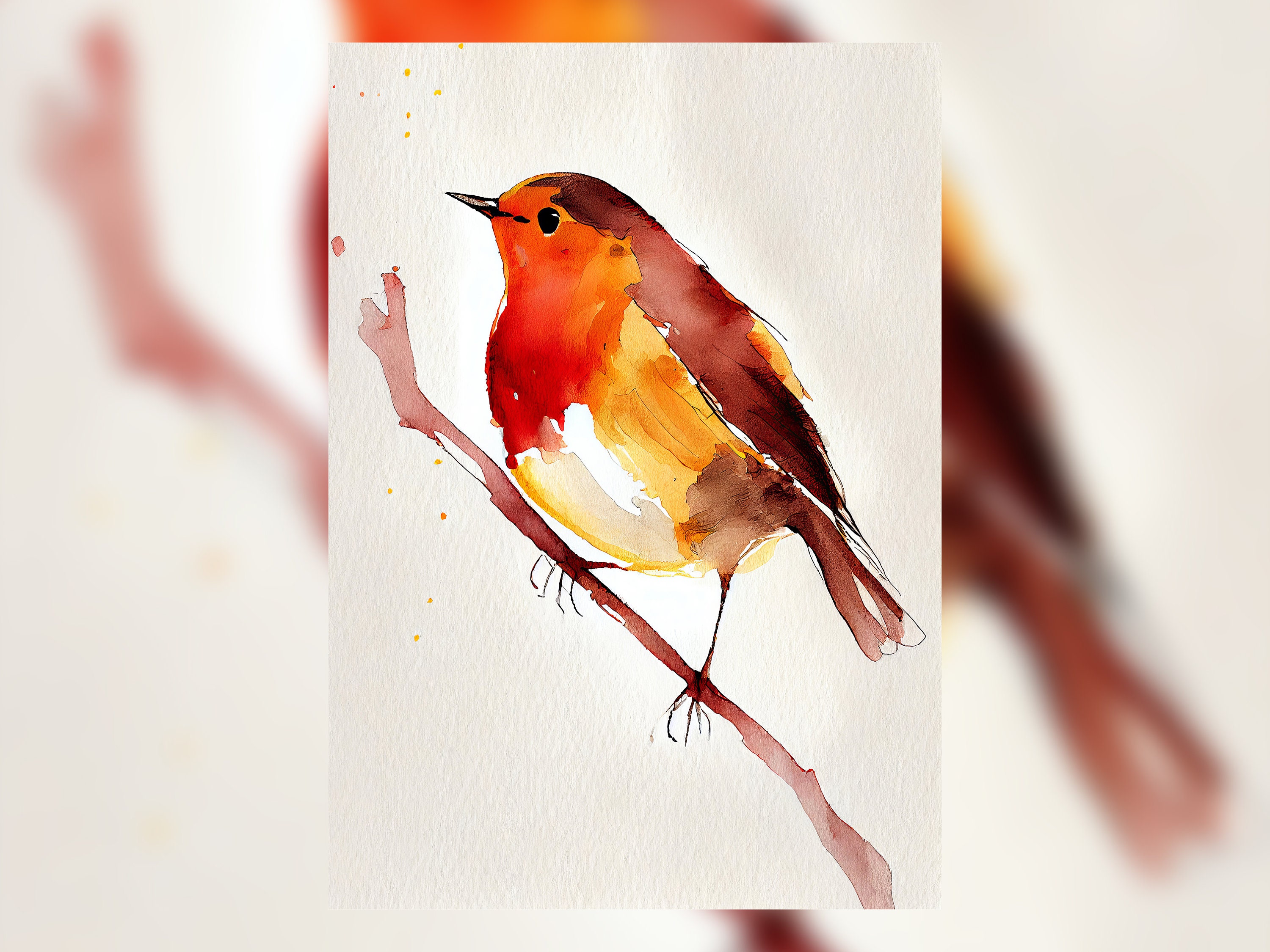 Red Robin Watercolor Print, Bird Wall Art, Available in Various Sizes ...