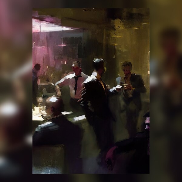 Bar Scene Painting - Etsy