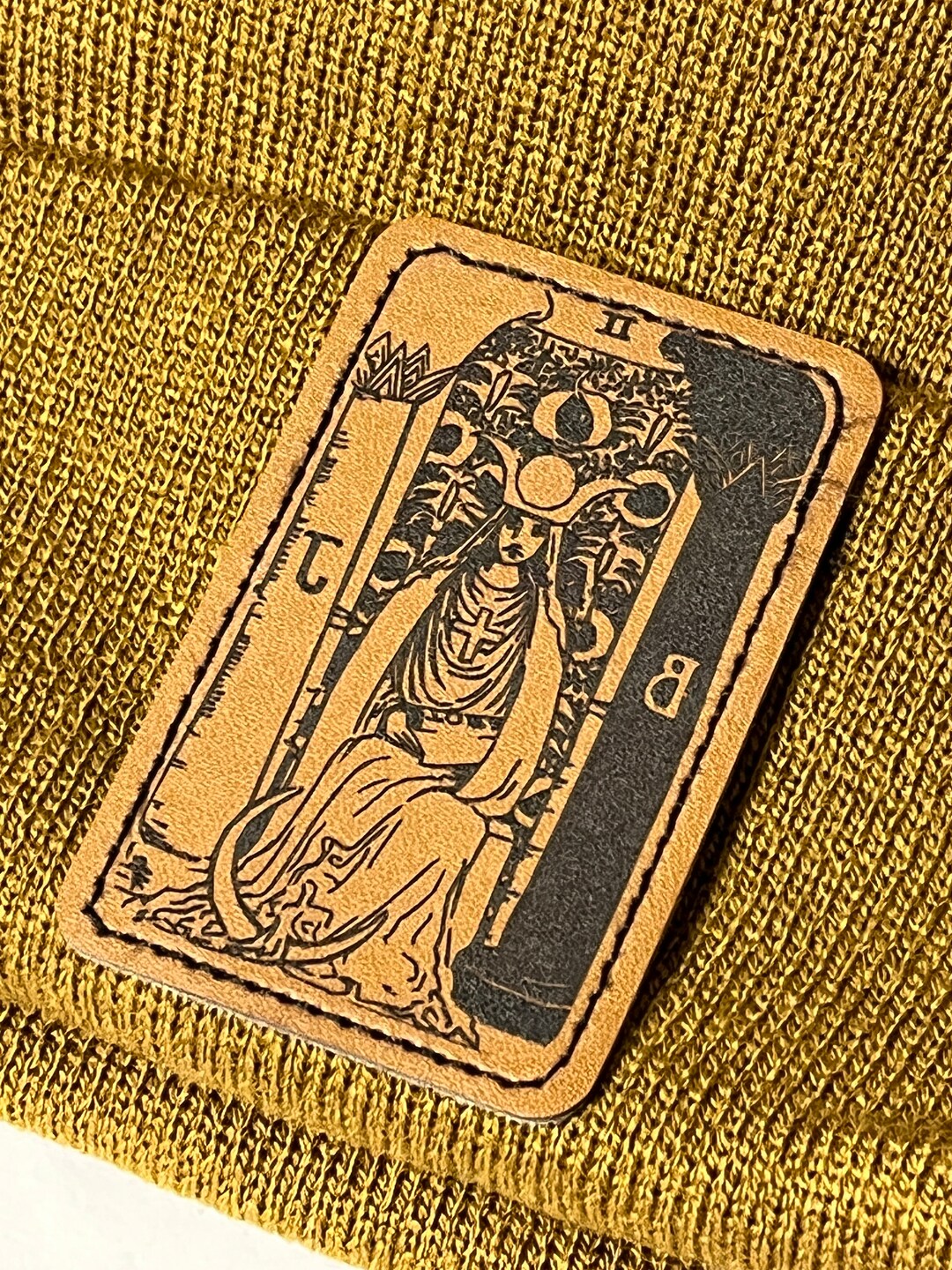 The High Priestess Tarot Card Beanie, Engraved Patch Rider-waite Tarot ...