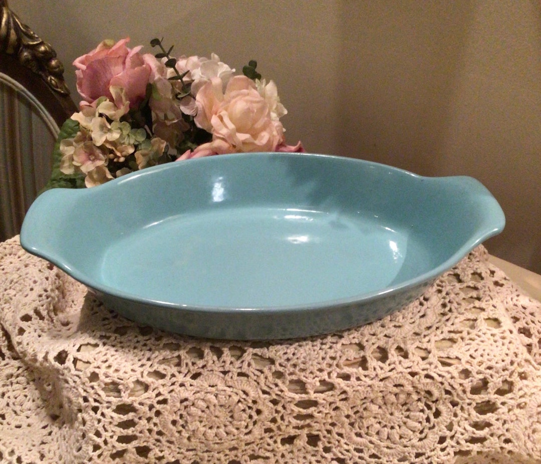 Vintage PRIZER WARE Cast Iron Enameled Oval Casserole Dish With Handles ...