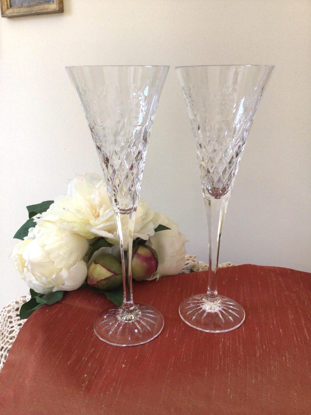 Vintage Rogaska Gallia Crystal Champagne Flutes - Slovenian Lead ...
