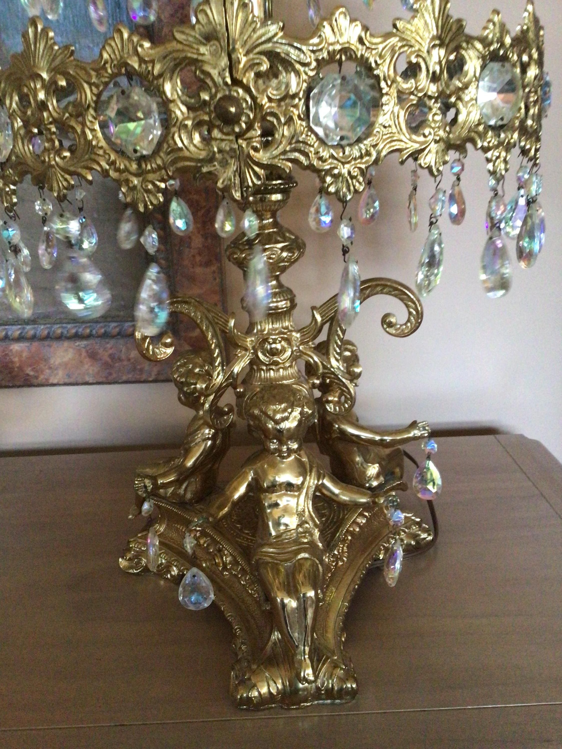 1 LOEVSKY & LOEVSKY REGENCY Lamp Prisms and Bobeches Filigree 32 1/2 ...