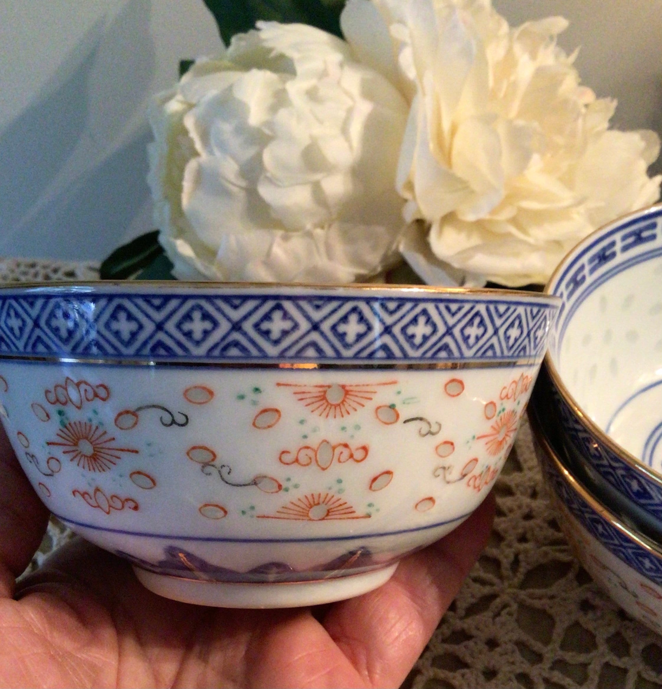 5 CHINESE RICE Bowls/soup Bowls/ Porcelain/asian Home Decor/ Oriental ...