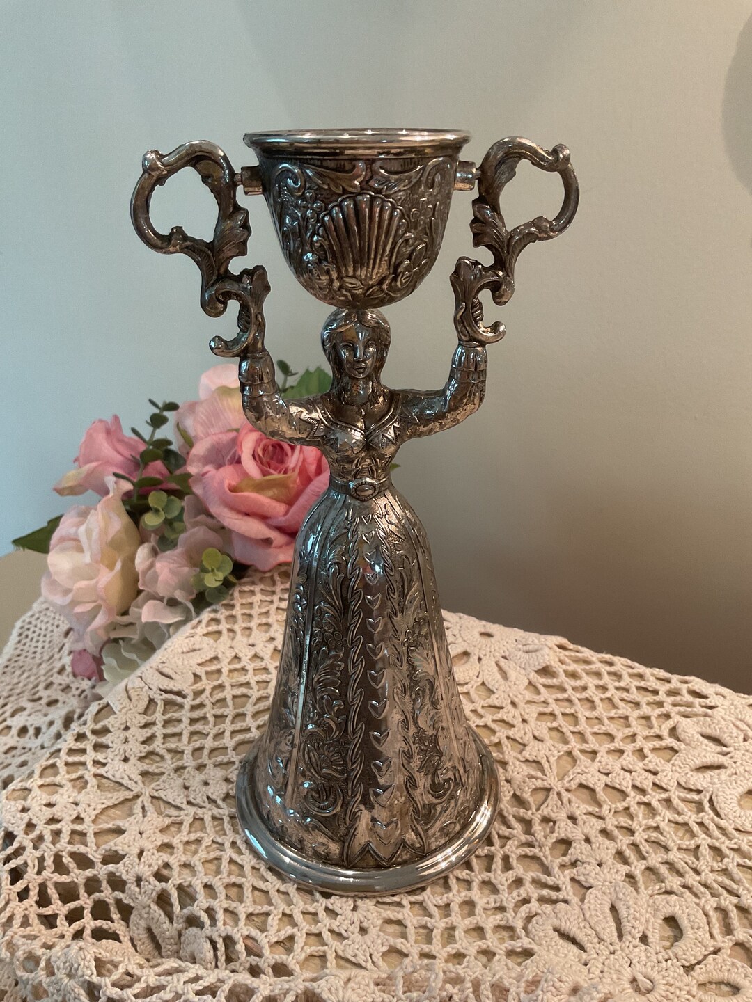 Vintage SILVERPLATE GERMAN WEDDING Cup/ 1930’s/ Toast to a Happy Couple ...