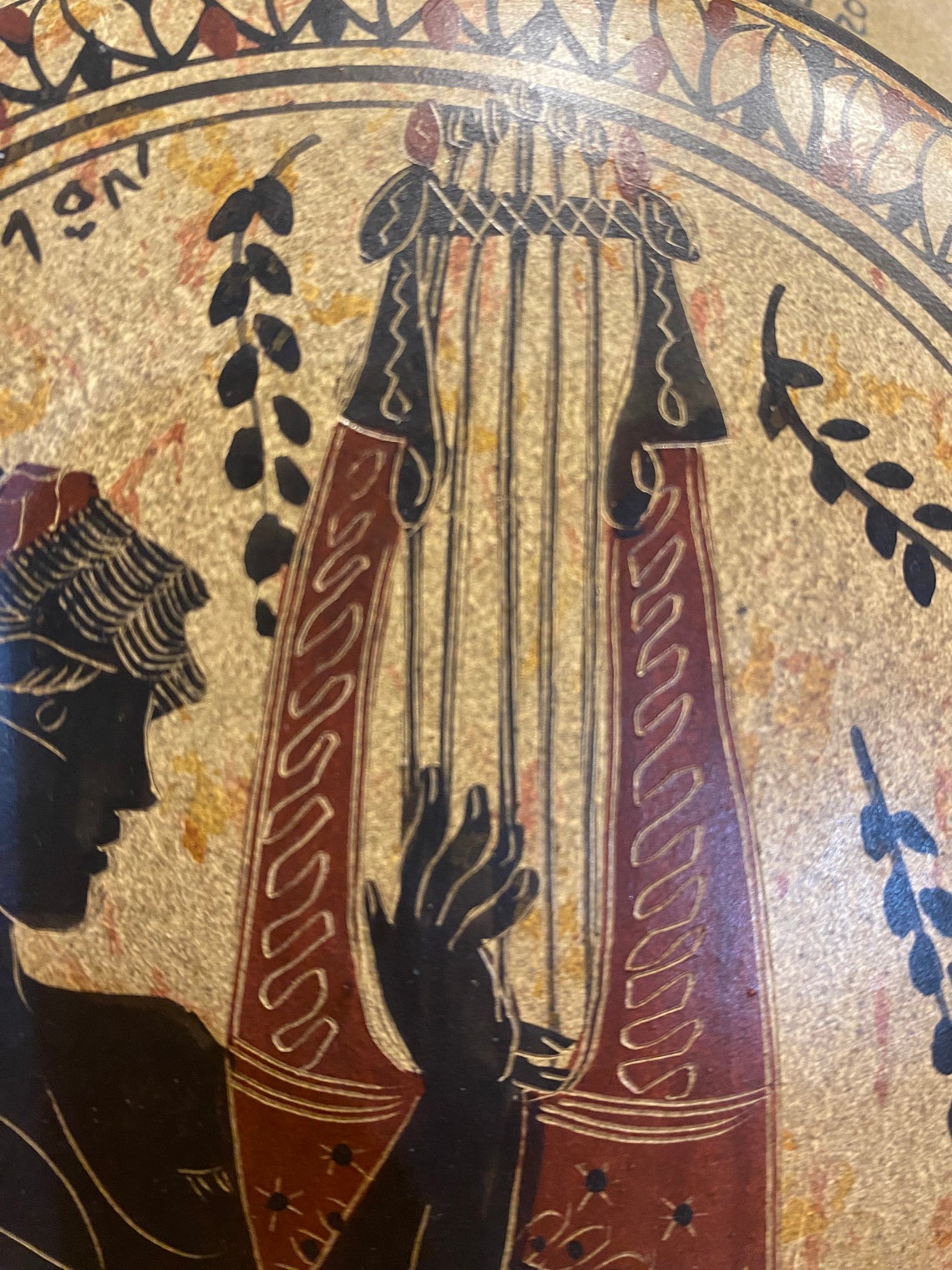 ROUND GREEK BOX With Lid Hand Painted Apollo God by Greek Artigian ...