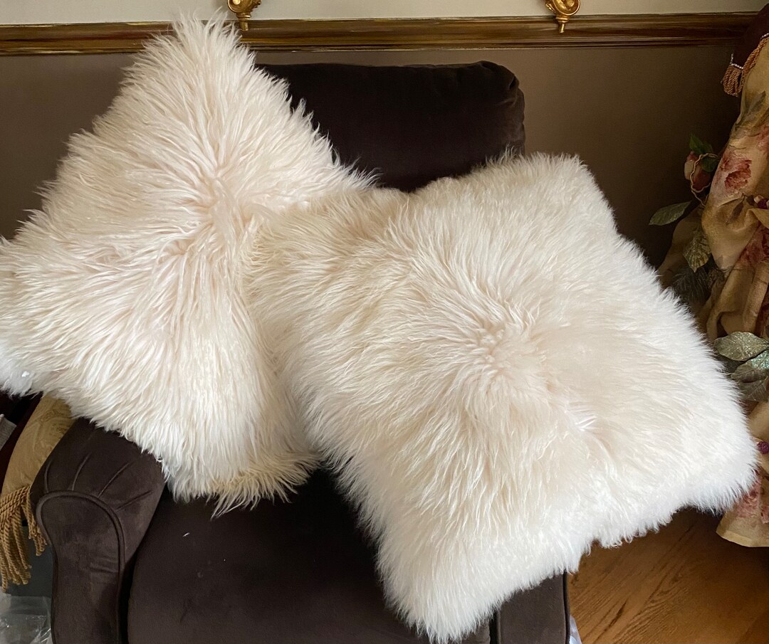 WEST ELM MONGOLIAN Lamb Pillows Cover W/down Insert 24x24 - Etsy