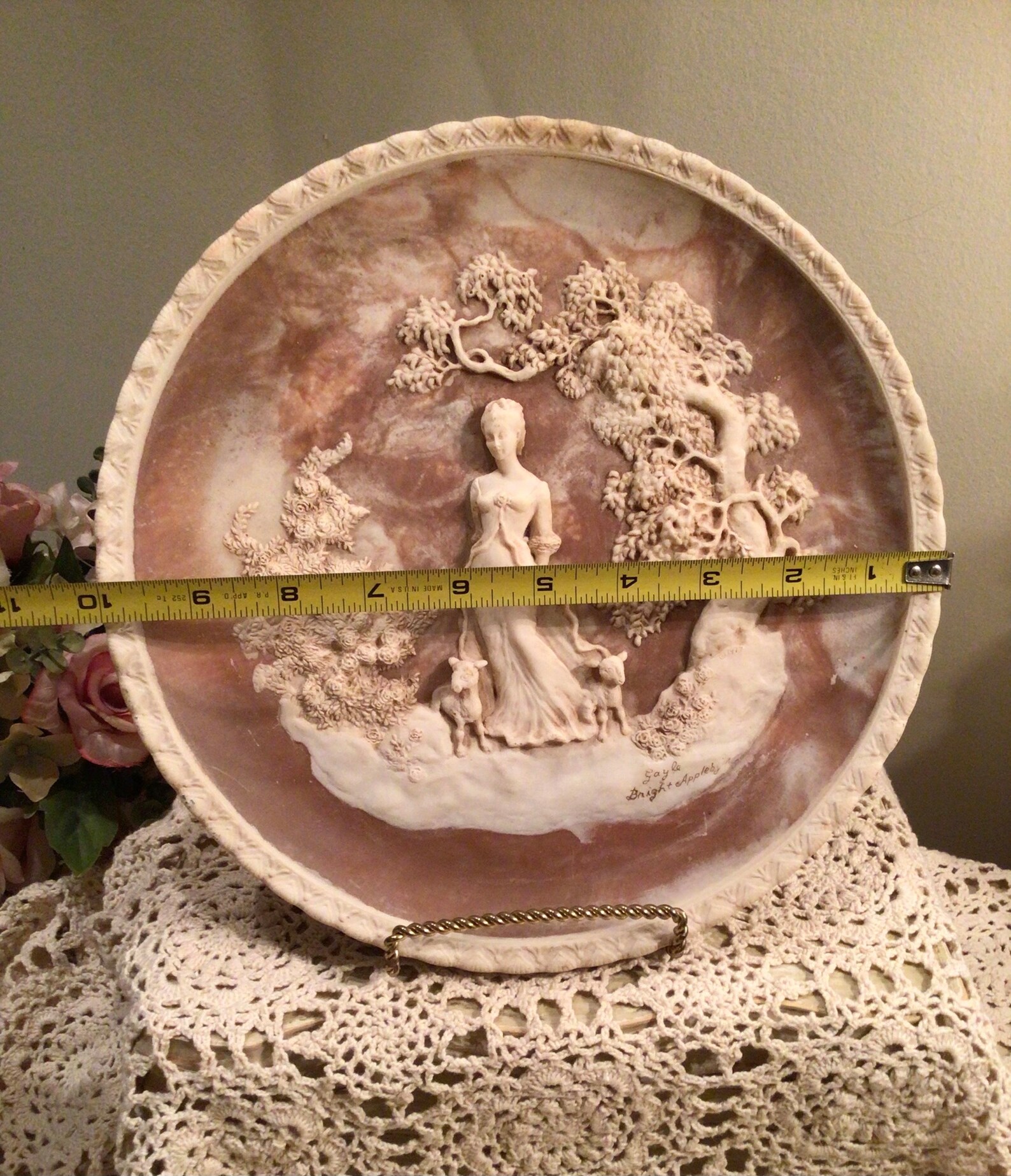 Incolay Stone Plate: "she Walks in Beauty" - Vintage Home Decor - Etsy