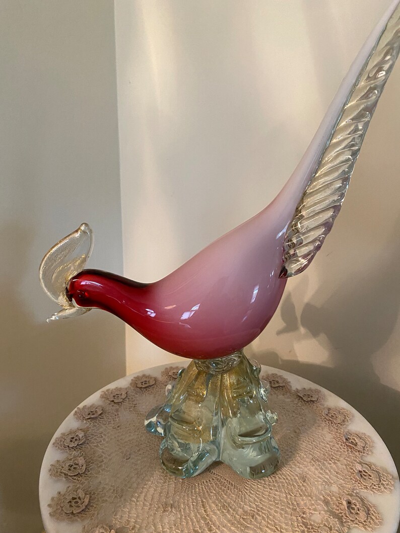 VINTAGE MURANO VENETIAN Glass Artistico Pheasant/hand Blown/ 1950’s ...