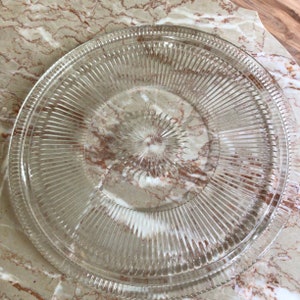VINTAGE ROUND CAKE Plate With Chrome Dome Cover/ Mid Century/ Glass ...