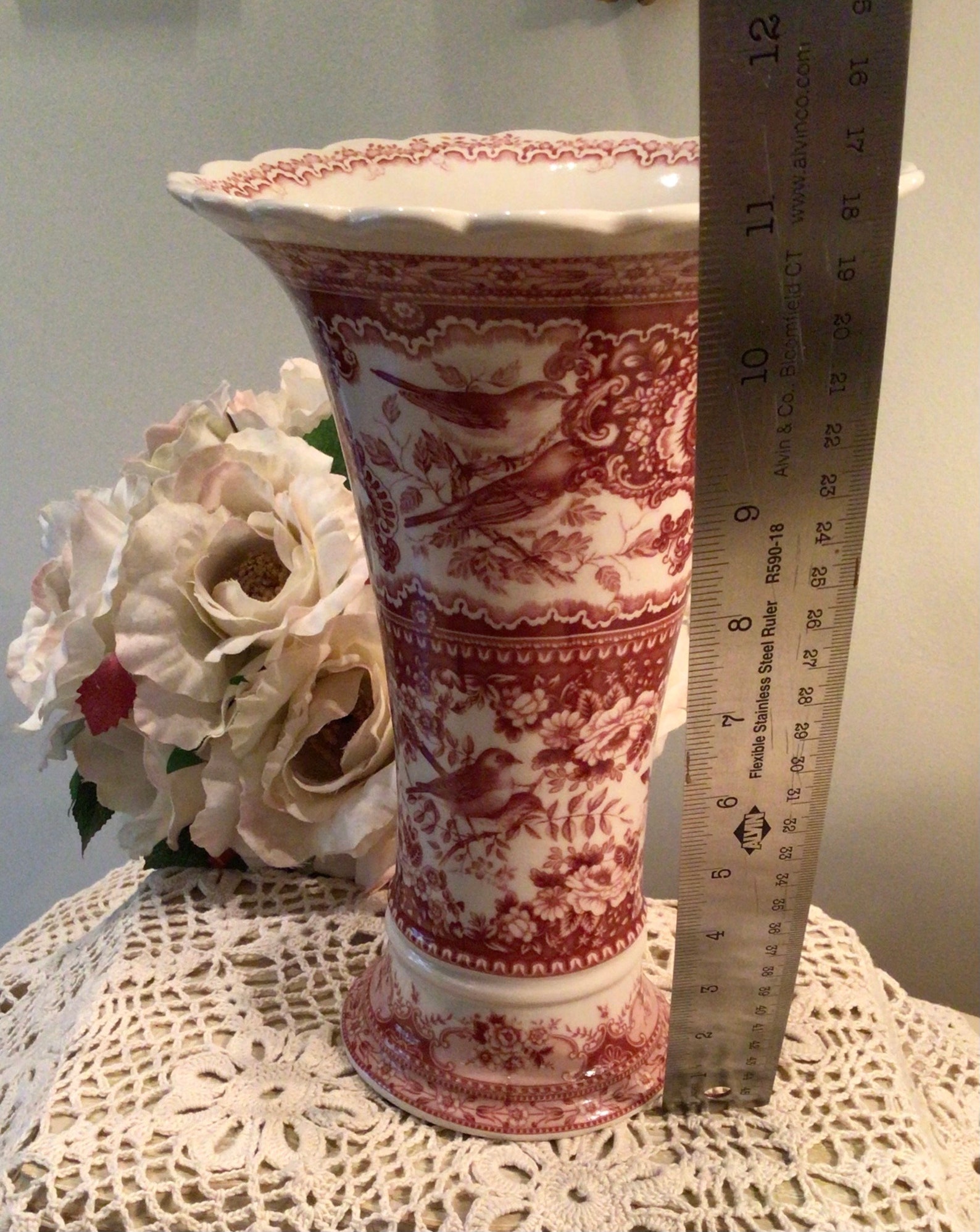 ITALIAN TRUMPET PORCELAIN Vase/ Trumpet Shaped/repro by Antiche ...