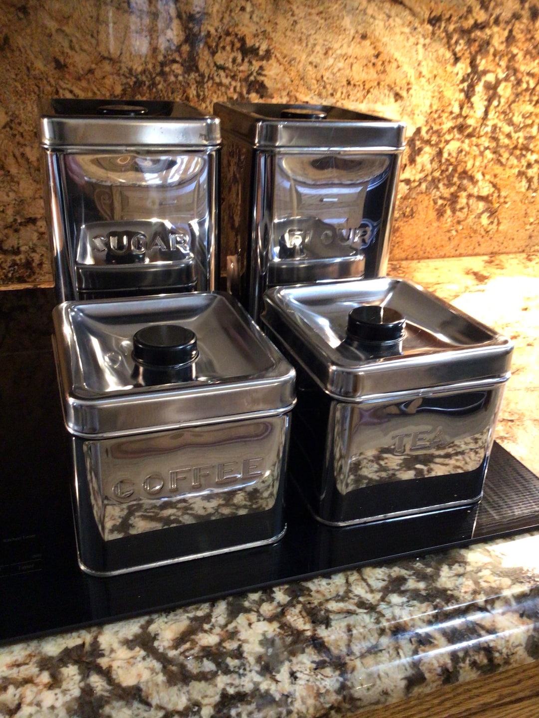 Vintage Chrome Canister Set: Mid-century Modern Kitchen Storage - Etsy