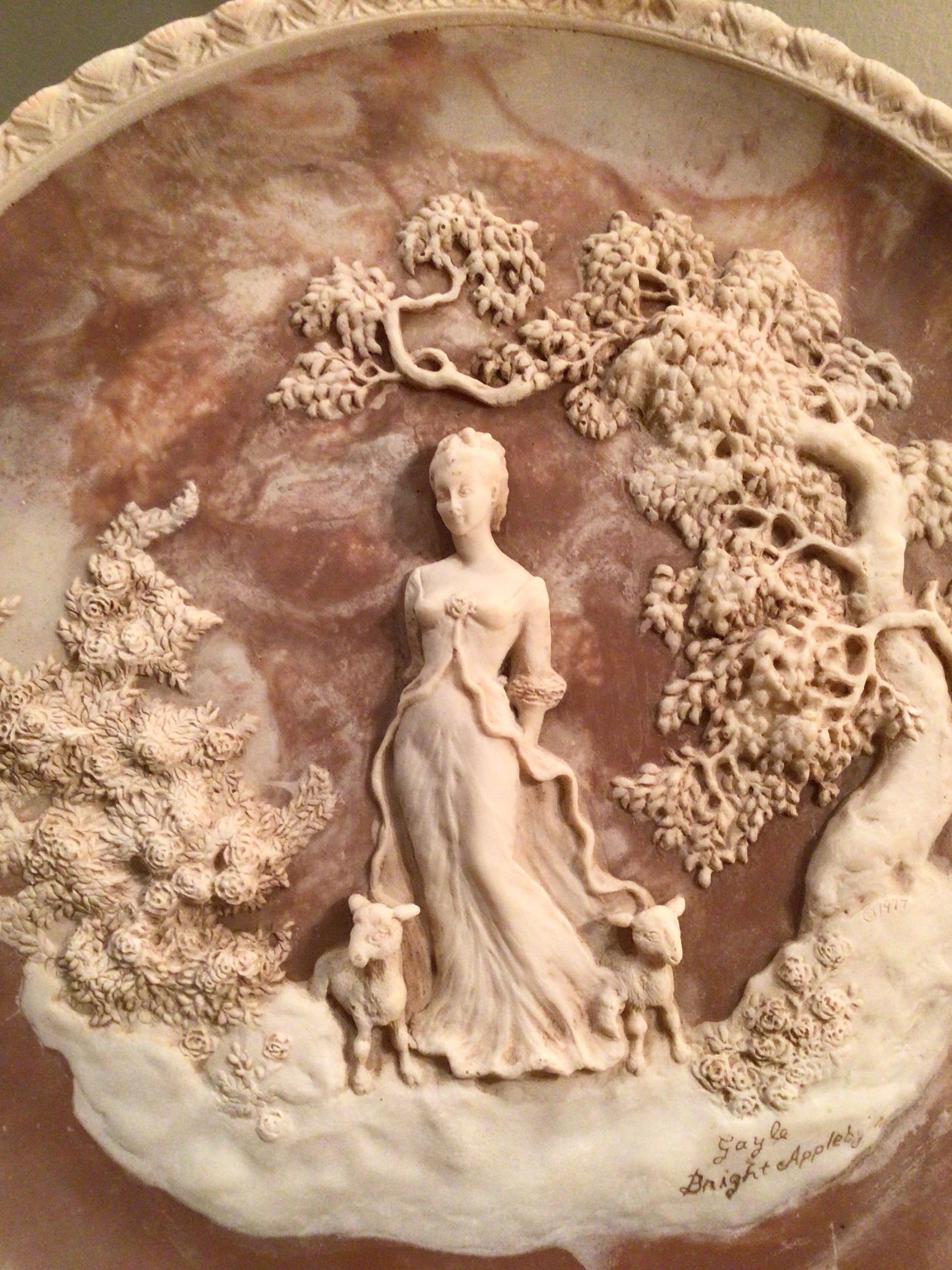 Incolay Stone Plate: "she Walks in Beauty" - Vintage Home Decor - Etsy