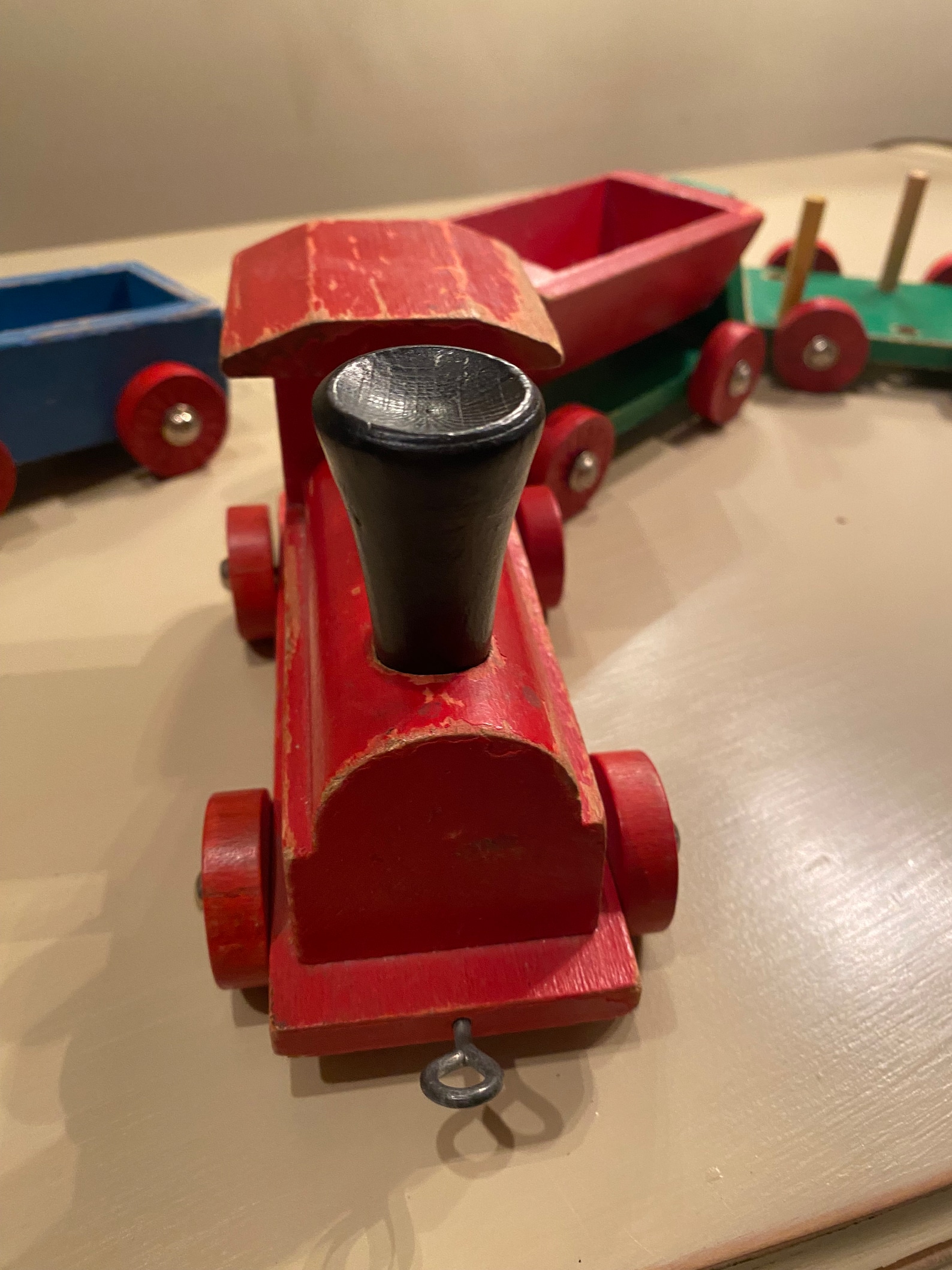 OLD VINTAGE WOODEN Toy Train With Six Sections That Measure 38 Long ...