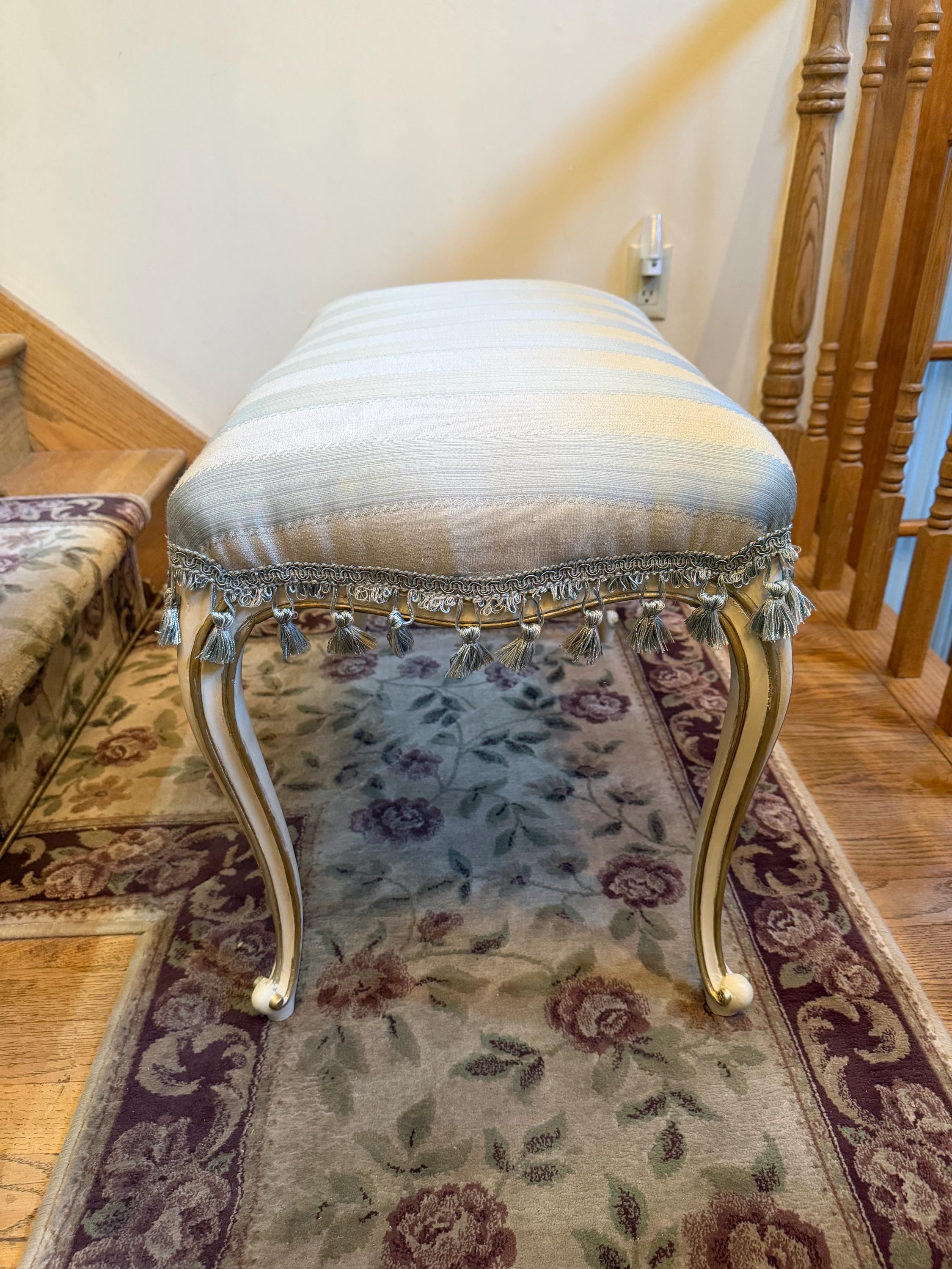 French-style CARVED WOOD BENCH- French Provincial, Hollywood Regency ...