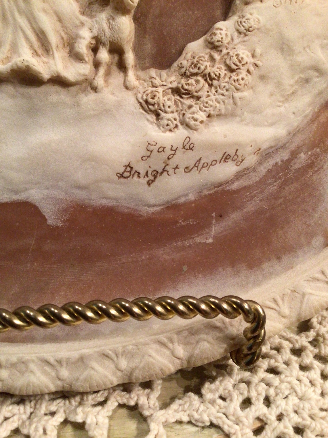 Incolay Stone Plate: "she Walks in Beauty" - Vintage Home Decor - Etsy