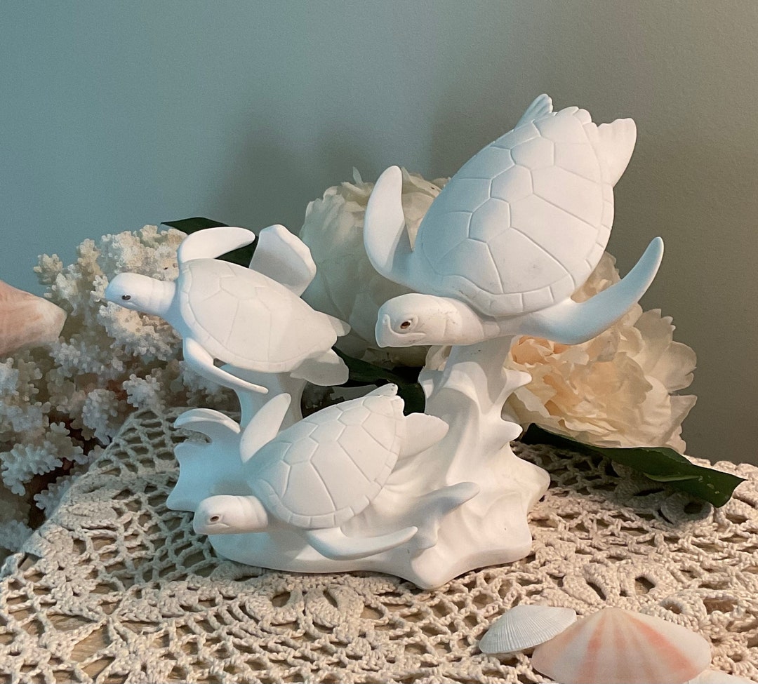 LENOX VOYAGE by the Sea Turtles FIGURINES Fine Bone China/white Matt ...